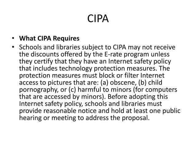 CIPA Children's Internet Protection Act | PPT
