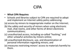CIPA Children's Internet Protection Act | PPT