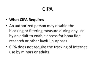 CIPA Children's Internet Protection Act | PPT