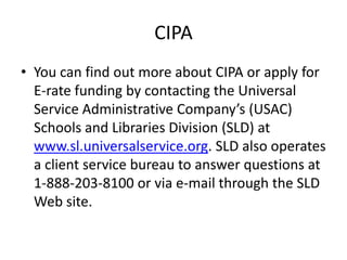 CIPA Children's Internet Protection Act | PPTX