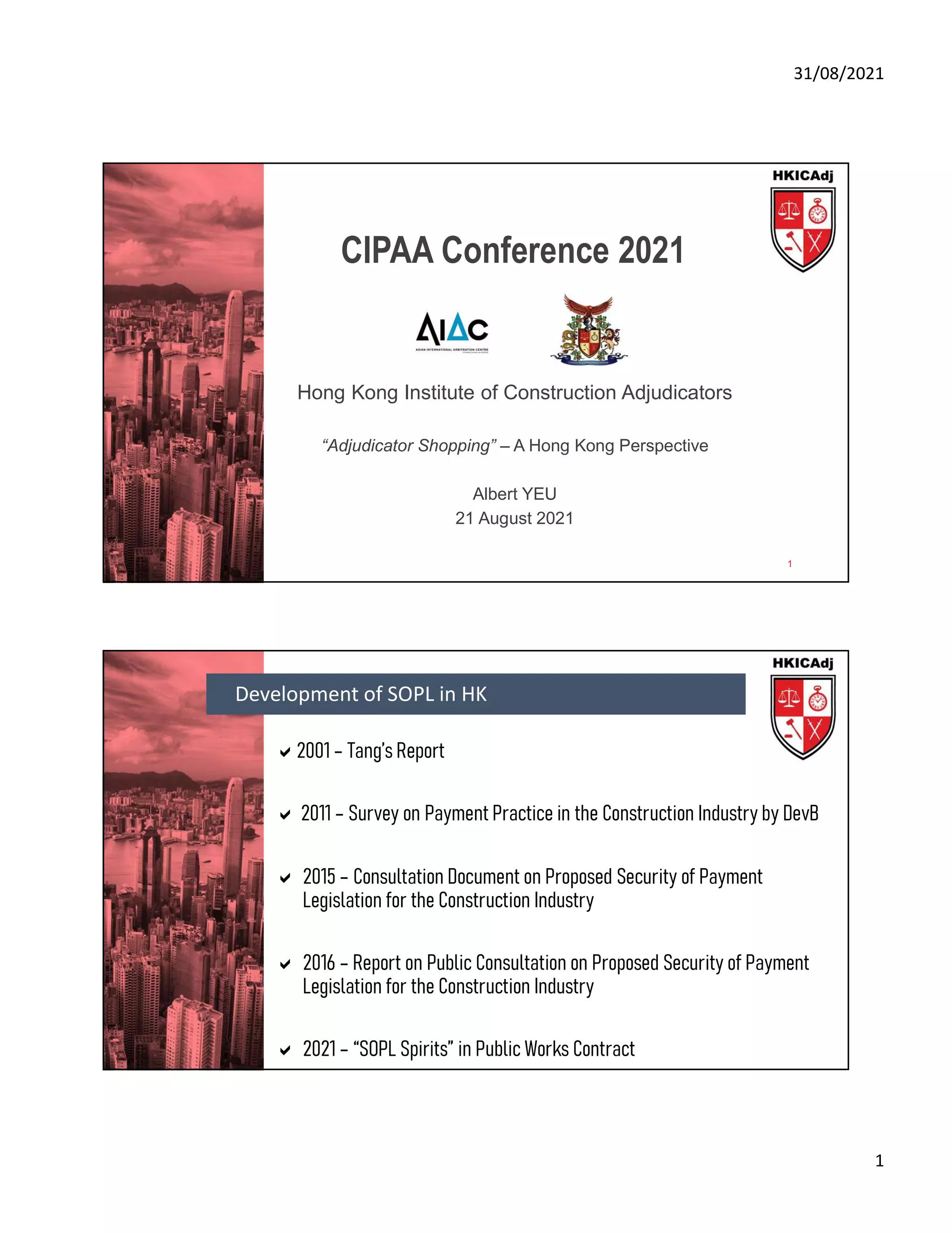 CIPAA Conference - 21 August 2021 | PDF