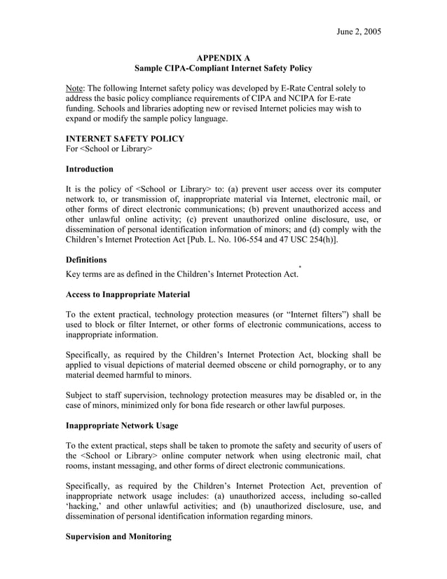 CIPA Compliance Information | PDF