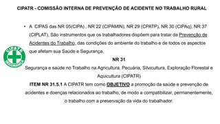 CIPATR - COMISSÃO INTERNA DE PREVENÇÃO DE ACIDENTE NO TRABALHO RURAL | PDF