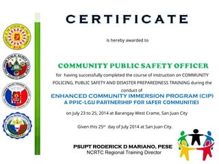 CIP certificates_participants.ppt, Brgy Immersion | PPT