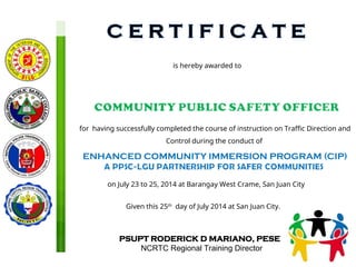 CIP certificates_participants.ppt, Brgy Immersion | PPT