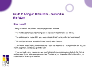Role of the HR Interim | PPT
