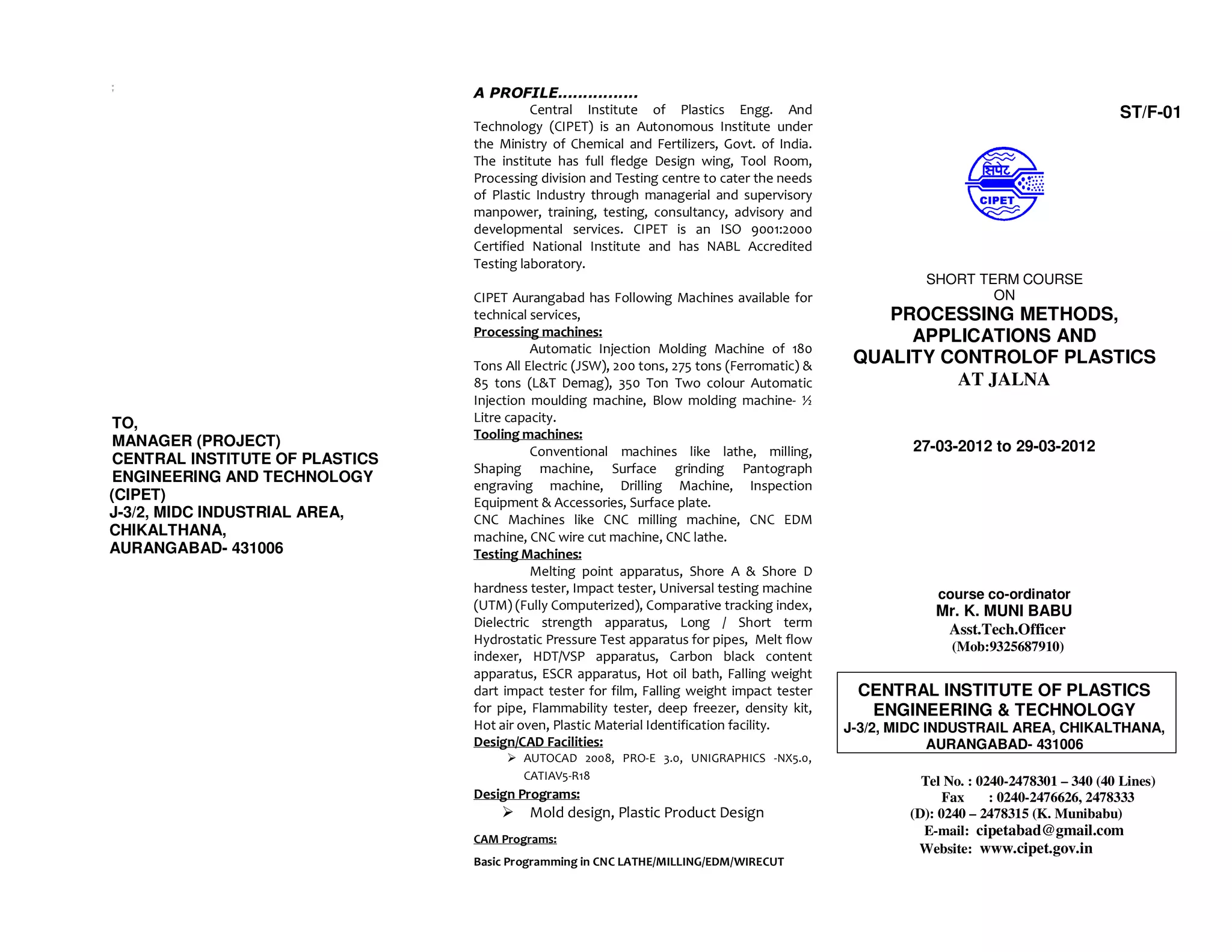 Processing Method Of Plastics by CIPET | PDF