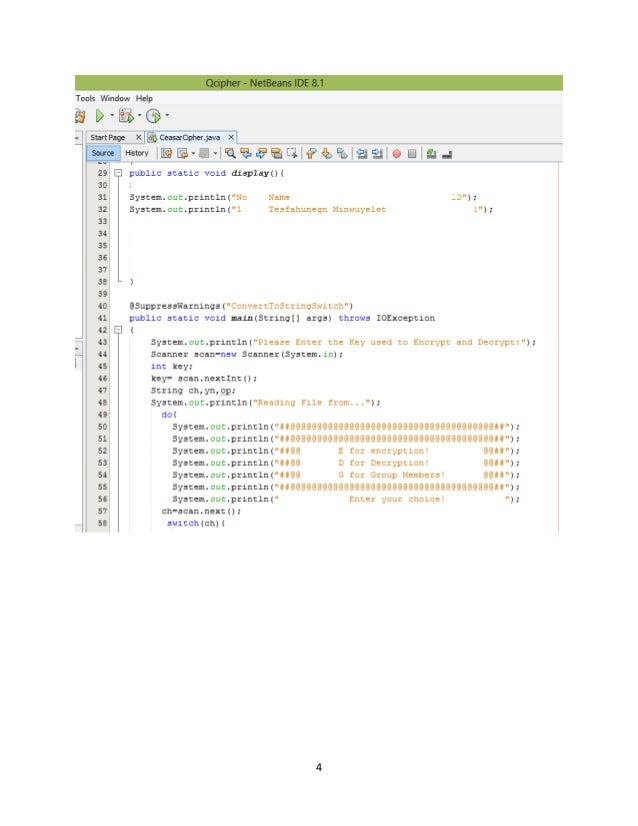 Implement Cesare Cipher Algorithm Using C Or Java The Program