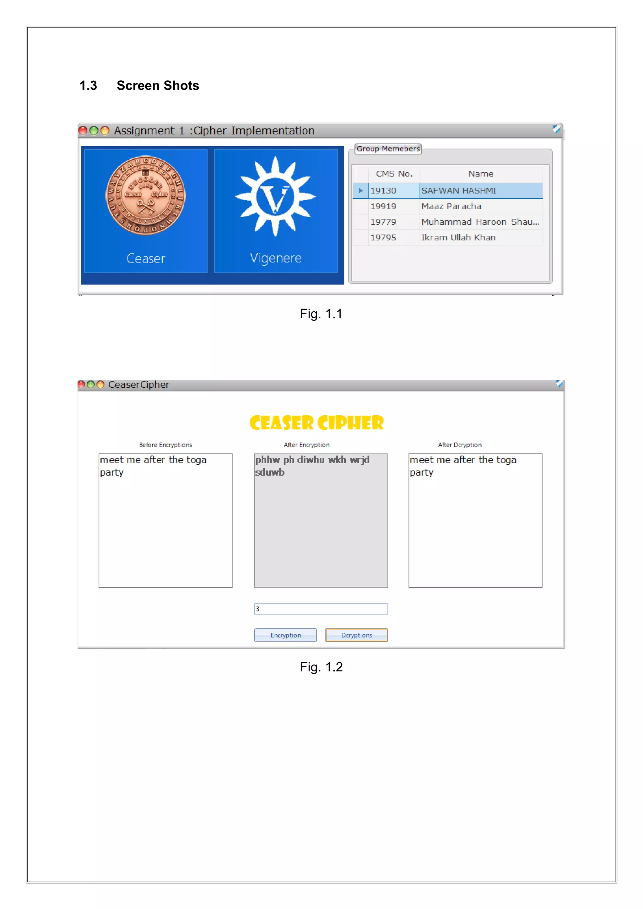 CEASER & VIGENERE CIPHER IMPLEMENTATION | PDF