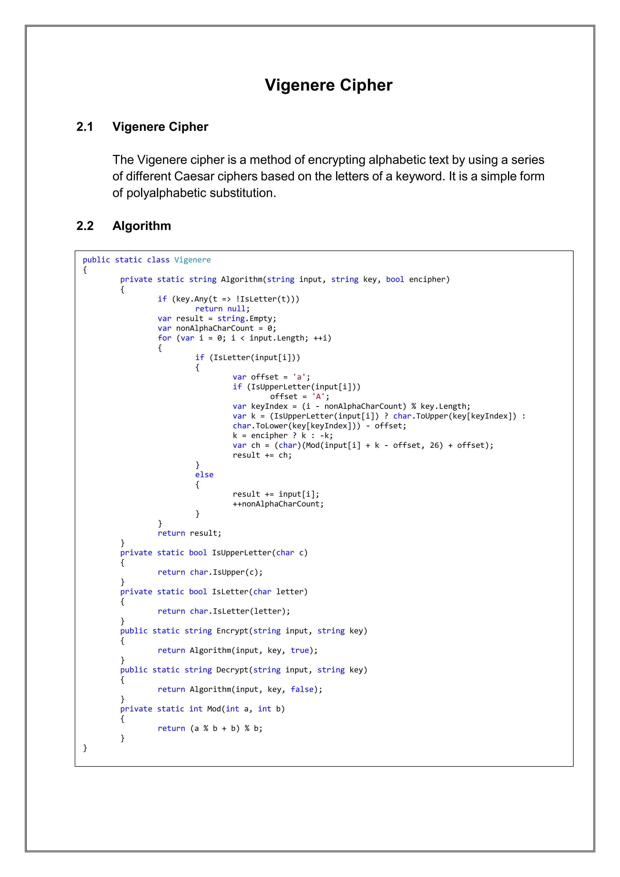 Ceaser And Vigenere Cipher Implementation Pdf 8285