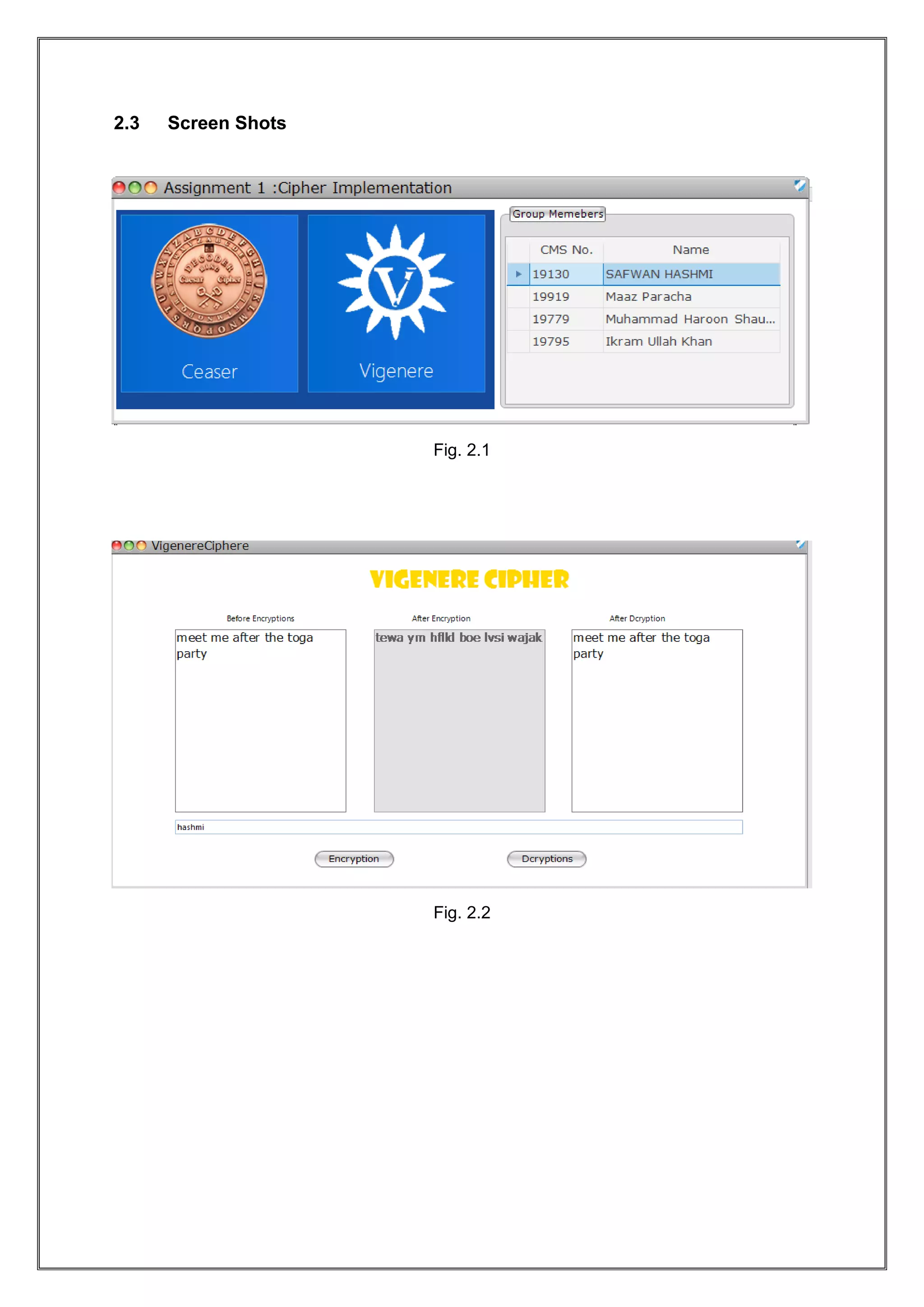 Ceaser And Vigenere Cipher Implementation Pdf
