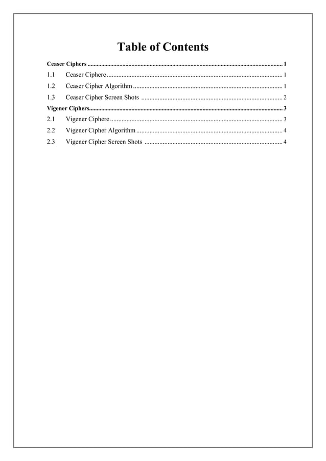CEASER & VIGENERE CIPHER IMPLEMENTATION | PDF