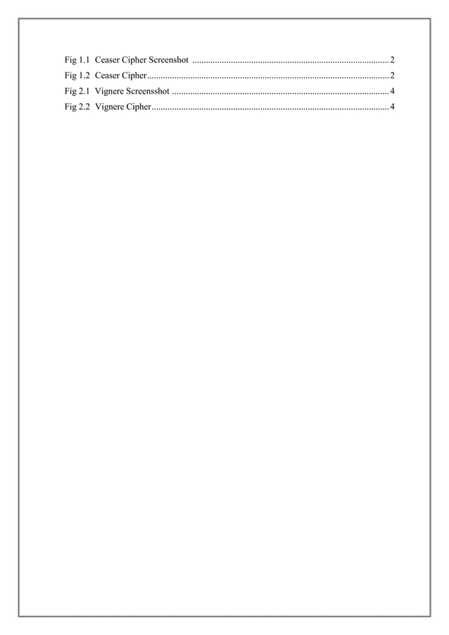 CEASER & VIGENERE CIPHER IMPLEMENTATION | PDF