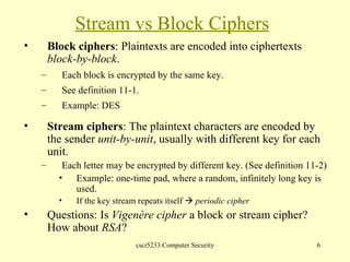 Ciphers | PPT | Information and Network Security | Computing