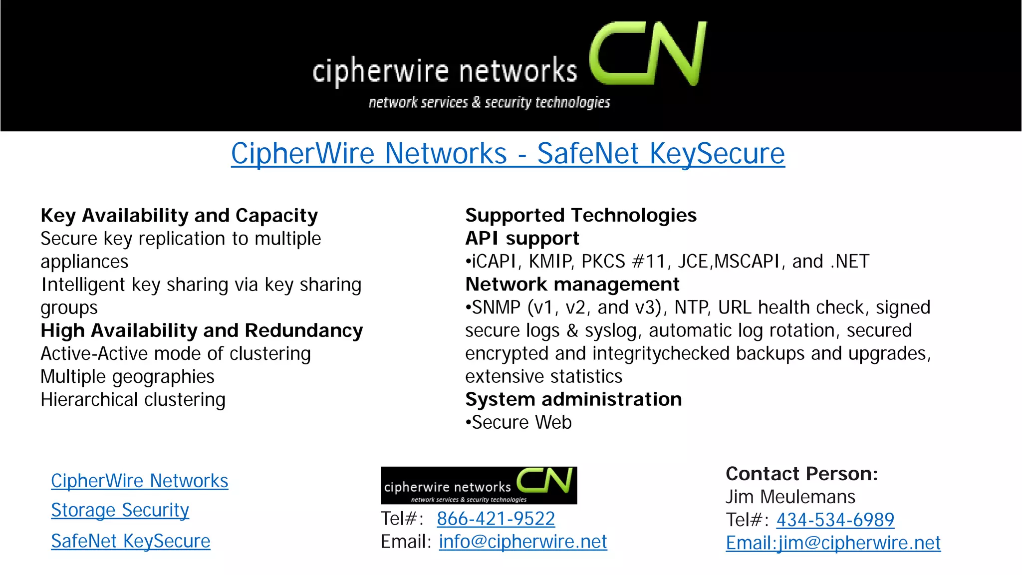 CipherWire Networks - SafeNet KeySecure | PPT | Free Download