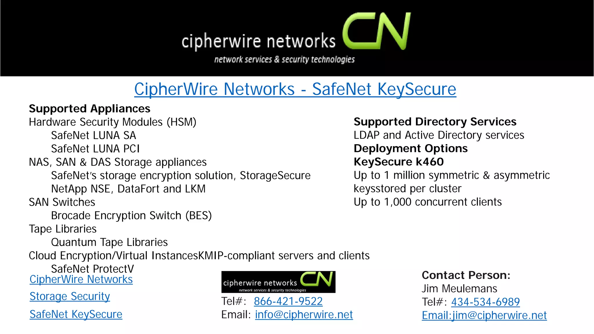 CipherWire Networks - SafeNet KeySecure | PPT | Free Download