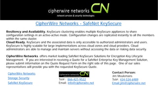 CipherWire Networks - SafeNet KeySecure | PPT | Free Download
