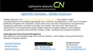 CipherWire Networks - SafeNet KeySecure | PPT | Free Download