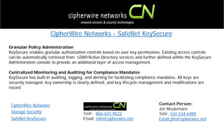 CipherWire Networks - SafeNet KeySecure | PDF