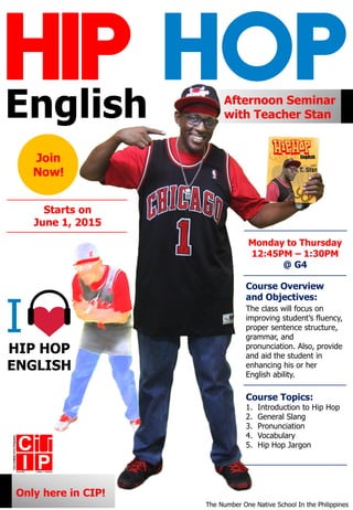 フィリピン留学ネイティブ英語 CIP hip hop english アフタヌーンセミナー | PDF