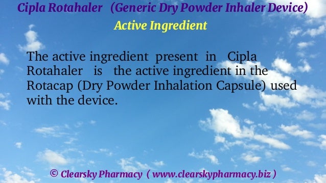 Cipla Rotahaler (Generic Dry Powder Inhaler Device) | PDF
