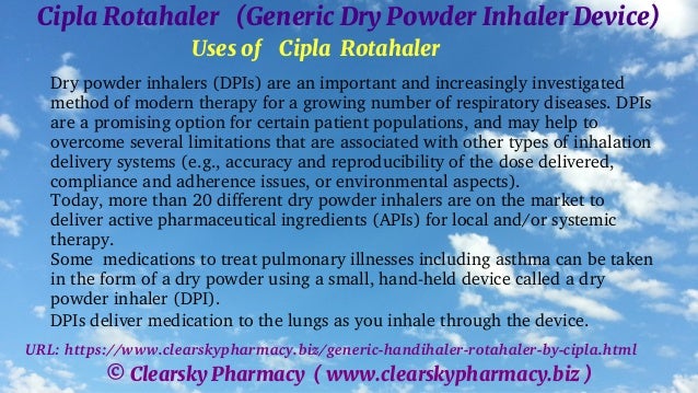 Cipla Rotahaler (Generic Dry Powder Inhaler Device) | PDF