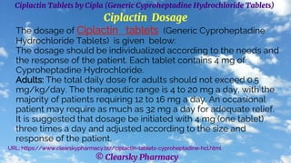 Ciplactin Tablets by Cipla (Generic Cyproheptadine Hydrochloride ...