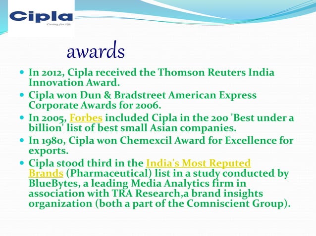 Cipla presentation | PPTX | Pharmaceutical Industry | Industries