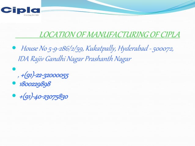 Cipla presentation | PPTX | Pharmaceutical Industry | Industries