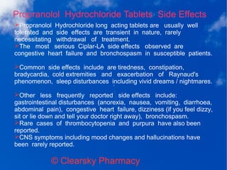 Ciplar-LA (Propranolol Hydrochloride Long Acting Tablets) | ODP