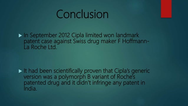 IPR CASE STUDY (Cipla vs roche) | PPTX