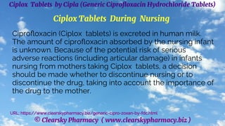 Ciplox Tablets by Cipla (Generic Ciprofloxacin Hydrochloride Tablets) | PPT