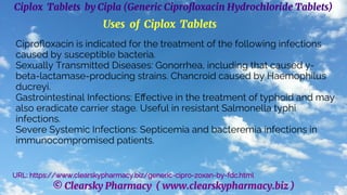 Ciplox Tablets by Cipla (Generic Ciprofloxacin Hydrochloride Tablets) | PDF