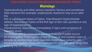 Ciplox Tablets (Generic Ciprofloxacin Hydrochloride Tablets) | PDF