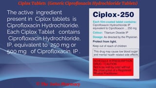 Ciplox Tablets (Generic Ciprofloxacin Hydrochloride Tablets) | PDF