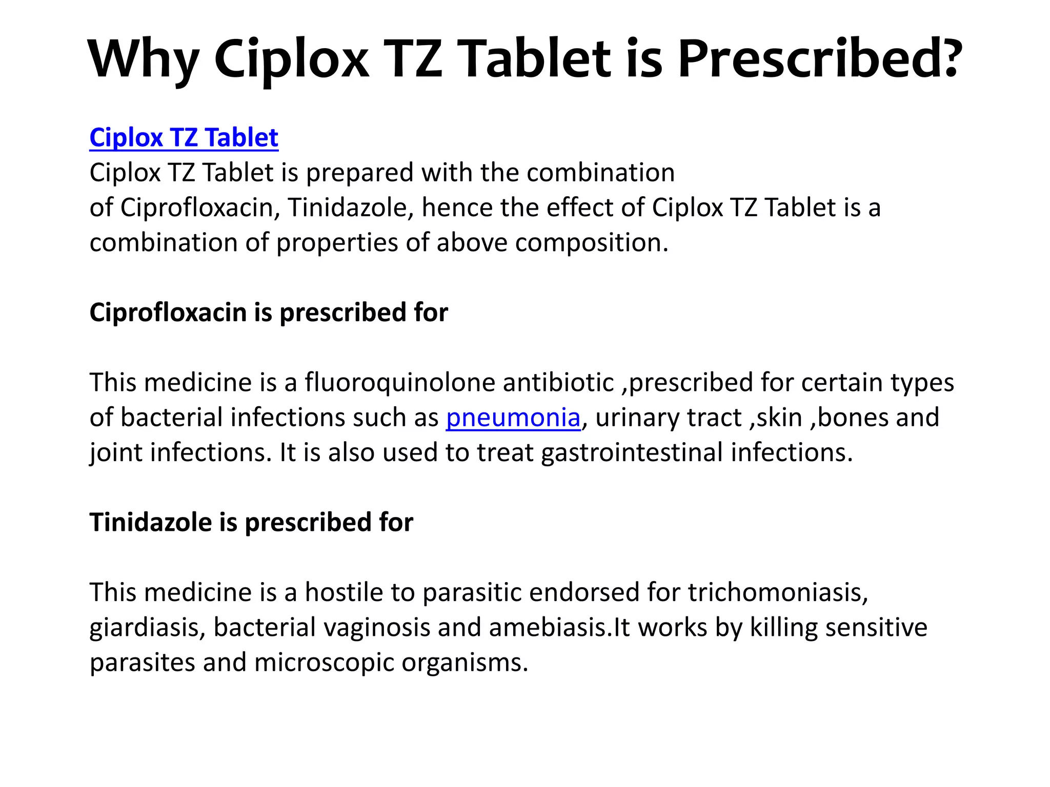 Ciplox tz tablet | PPTX