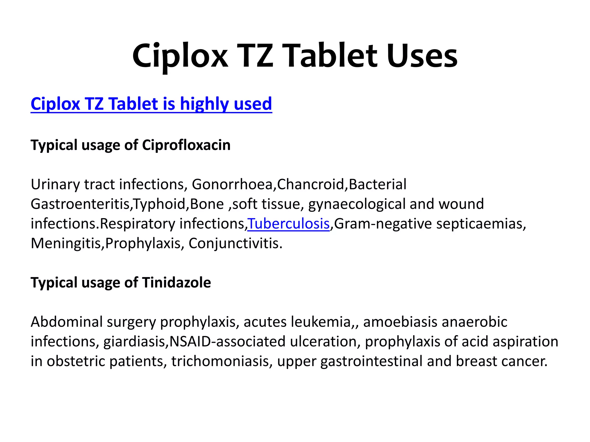 Ciplox tz tablet | PPTX