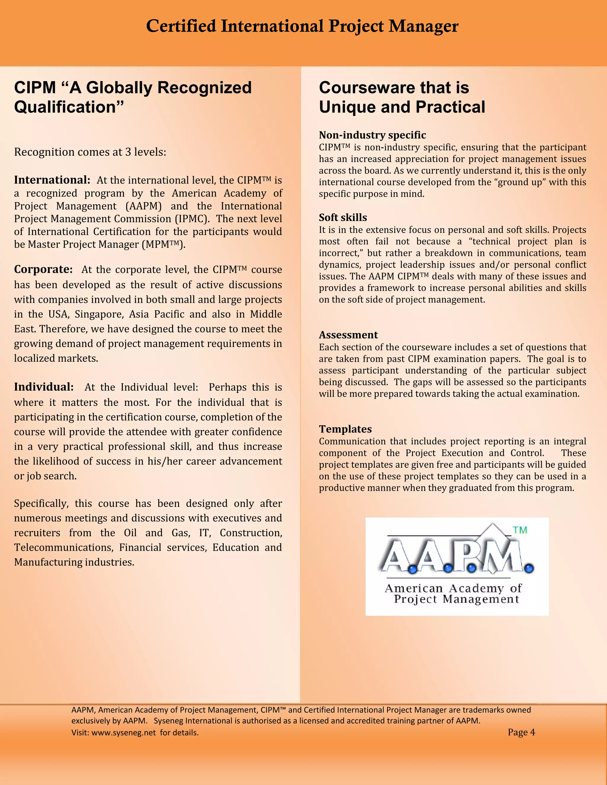 CIPM certification course | PDF