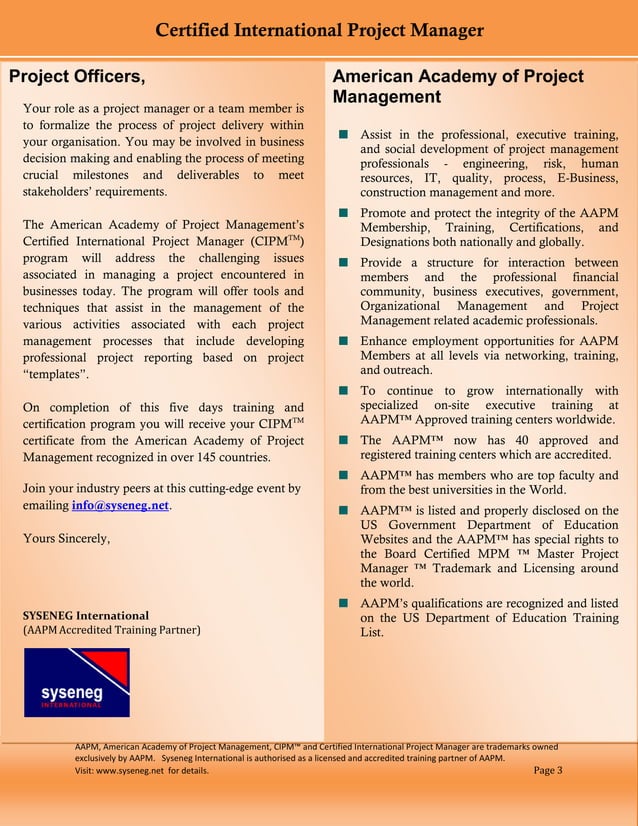 CIPM certification course | PDF