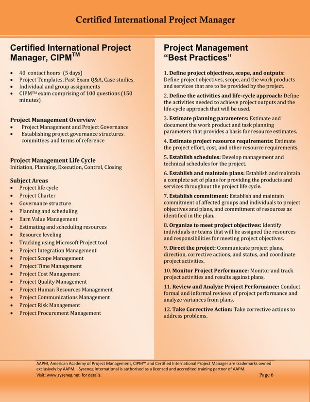 CIPM certification course | PDF