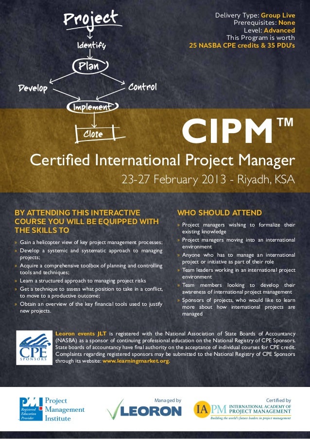 CIPM™ Certified International Project Manager / Riyadh 23–27 Februar…