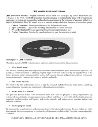Cipp model for curriculum evaluation | PDF