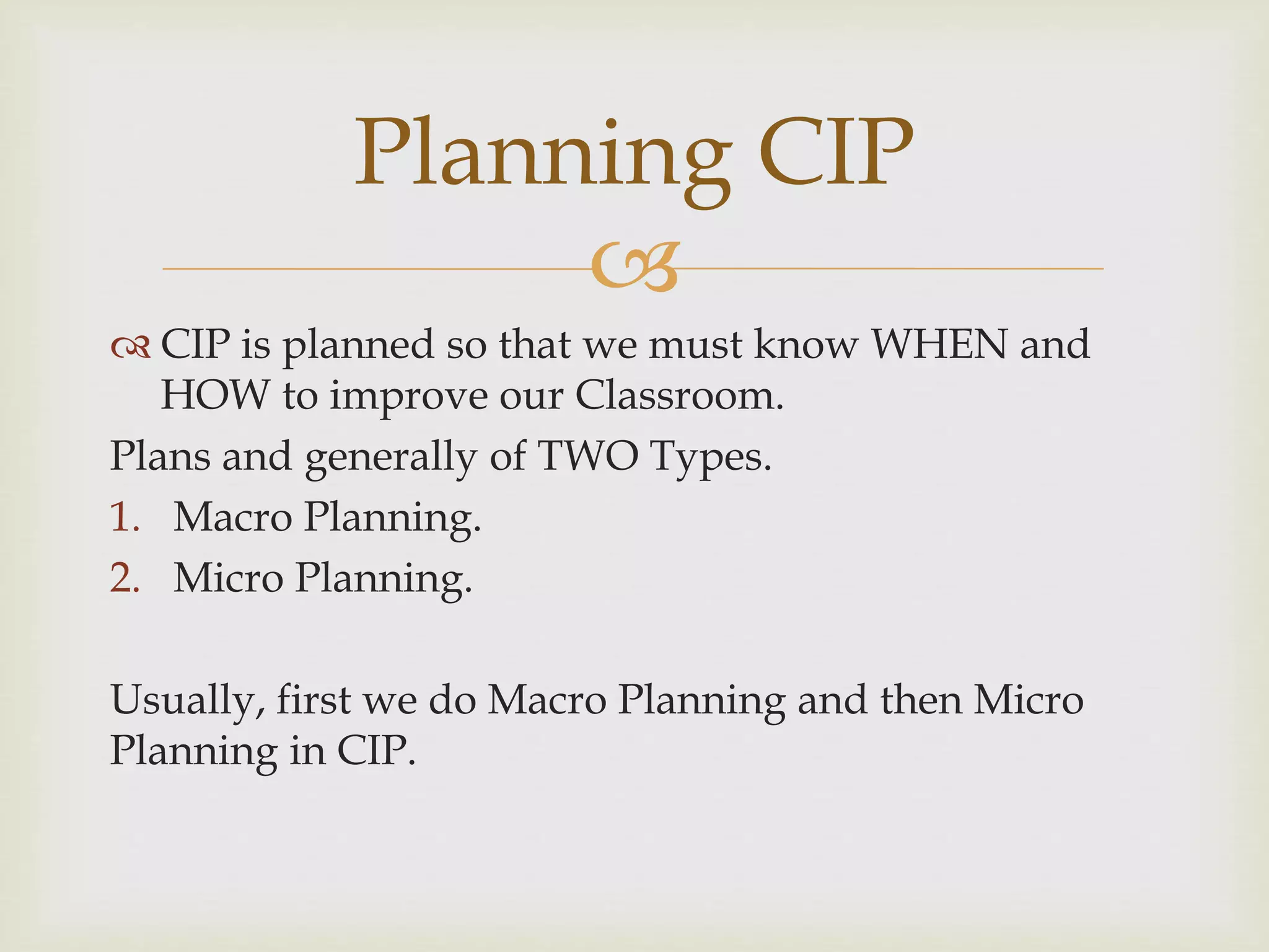 Classroom Improvement Plan | PPTX