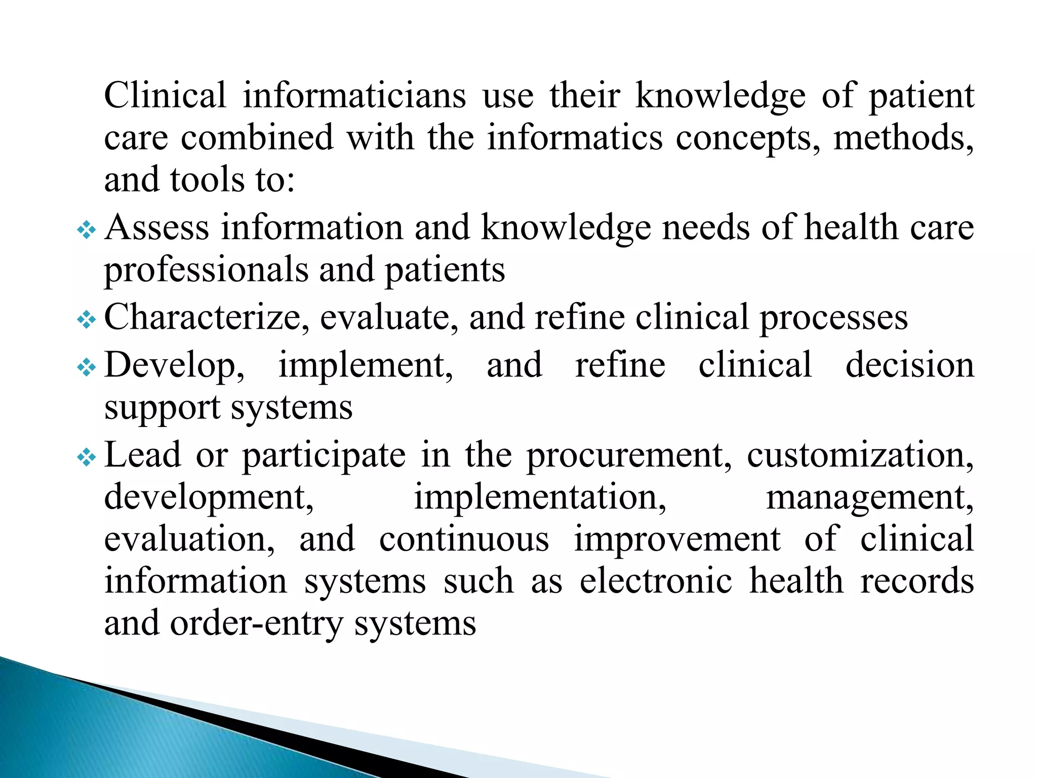 CLINICAL INFORMATICS ppt | PPTX
