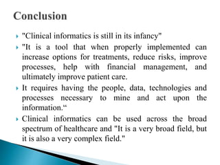 CLINICAL INFORMATICS ppt | PPTX