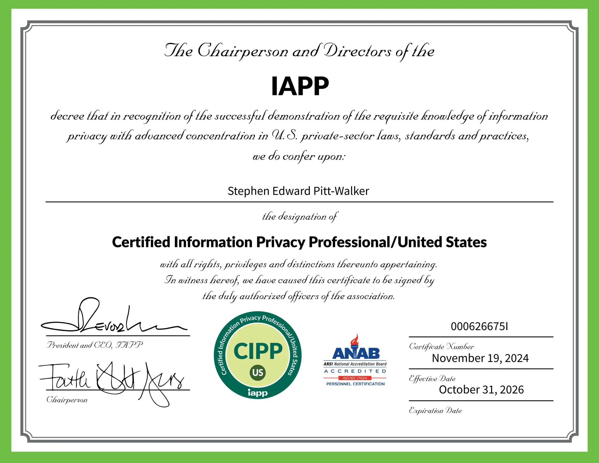 IAPP Certified Information Privacy Professional/US | PDF