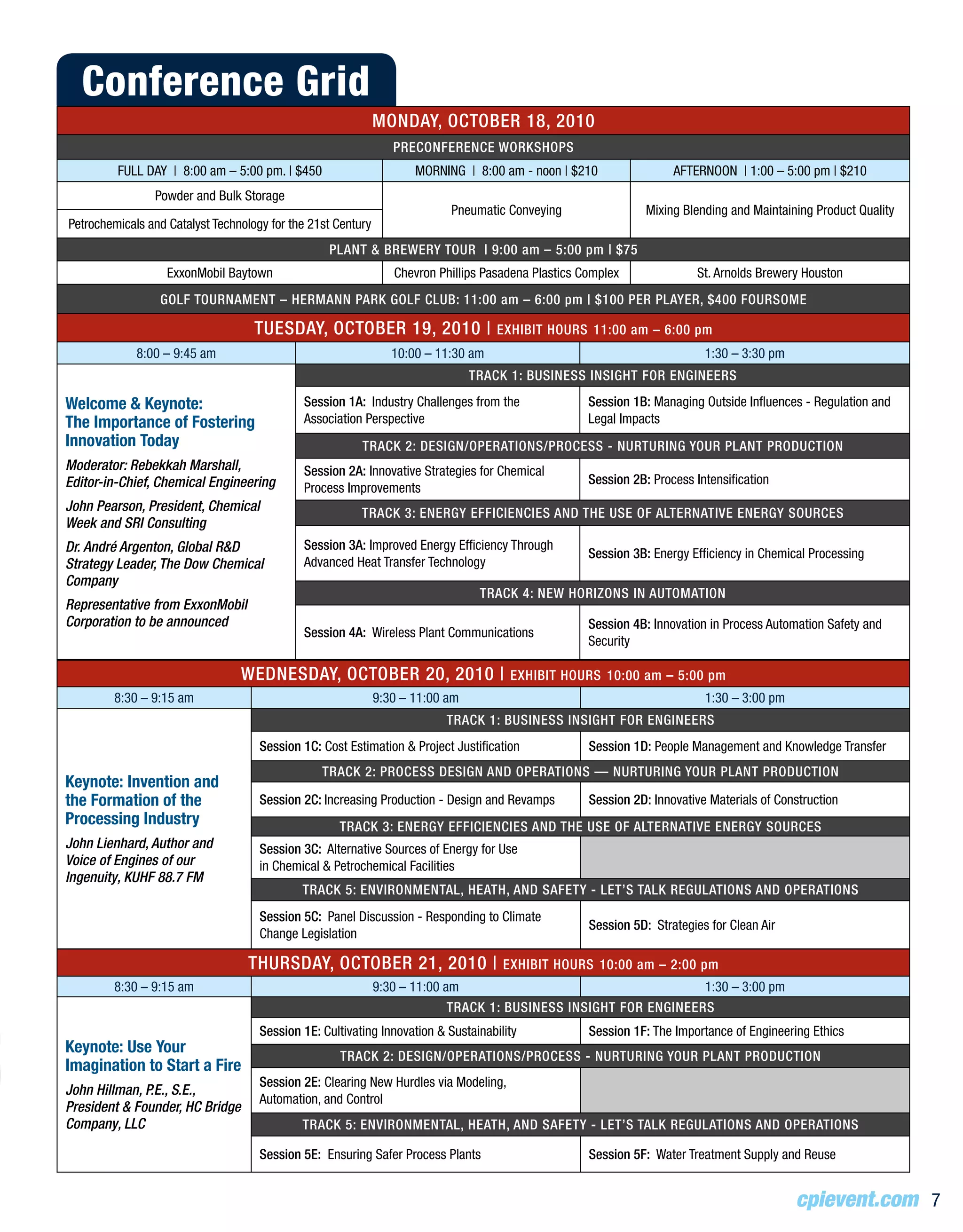 CPI Event Preliminary Program | PDF