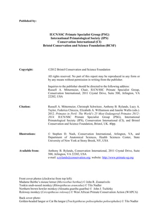 Ci primates in-peril-25-most-endangered-primates_2012-2014 | PDF