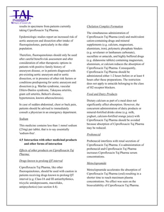 Ciprofloxacin Tablets Taj Pharma SmPC | PDF