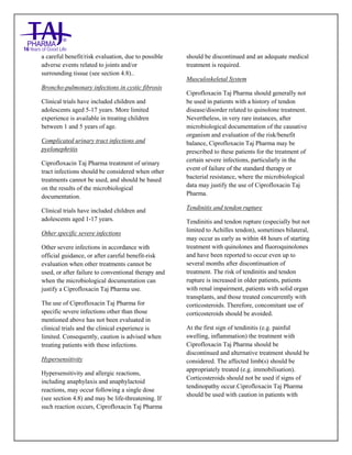 Ciprofloxacin Tablets Taj Pharma SmPC | PDF